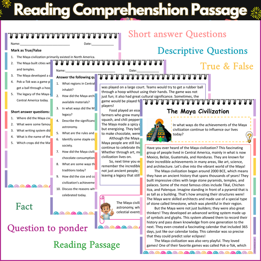 The Maya Civilization | Reading Comprehension Passage and Questions ...
