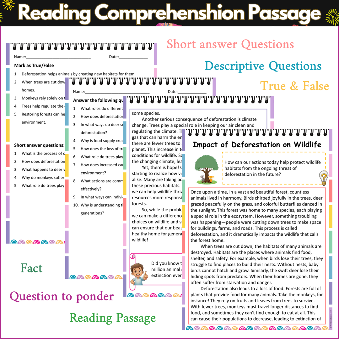 Impact of Deforestation on Wildlife | Reading Comprehension Passage an ...