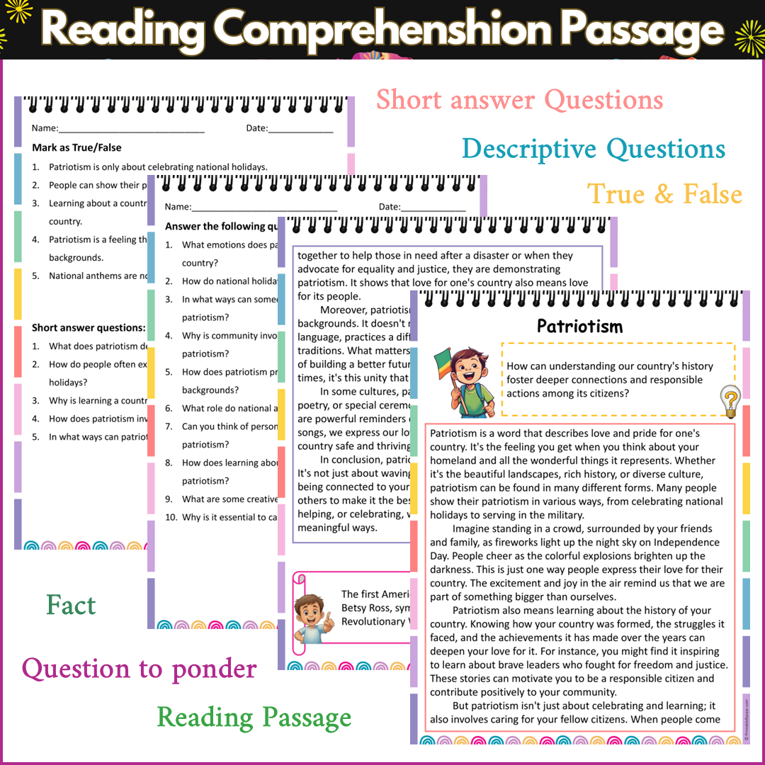Patriotism | Reading Comprehension Passage and Questions – PrintableBazaar