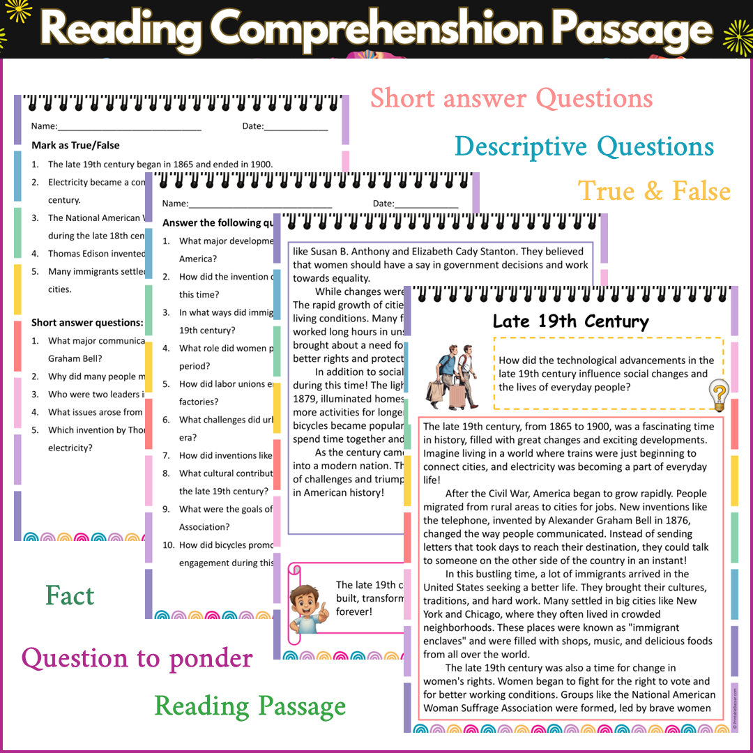 Late 19th Century | Reading Comprehension Passage and Questions ...