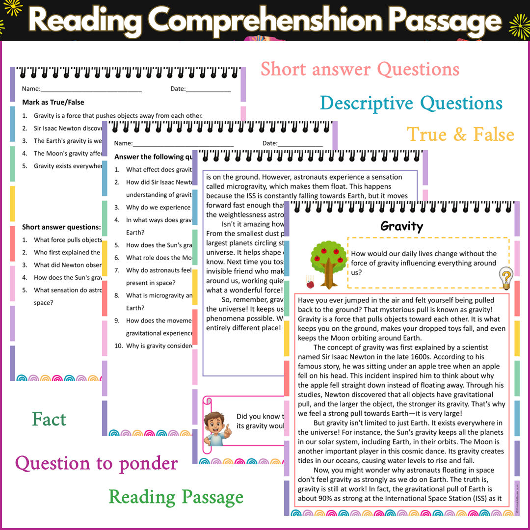 Gravity | Reading Comprehension Passage and Questions – PrintableBazaar