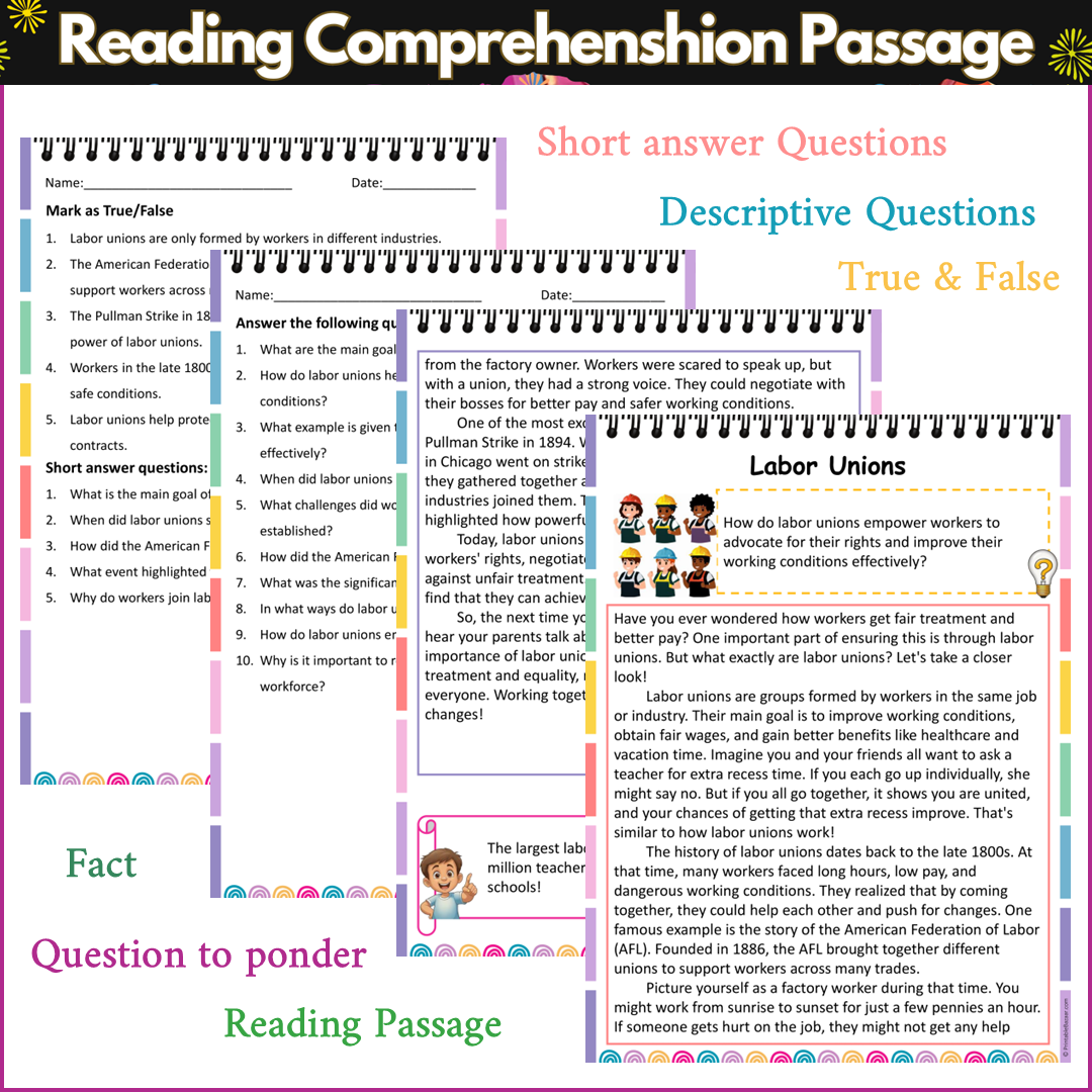 Labor Unions | Reading Comprehension Passage and Questions ...