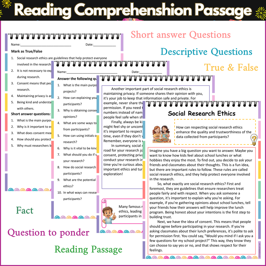 Social Research Ethics | Reading Comprehension Passage and Questions ...