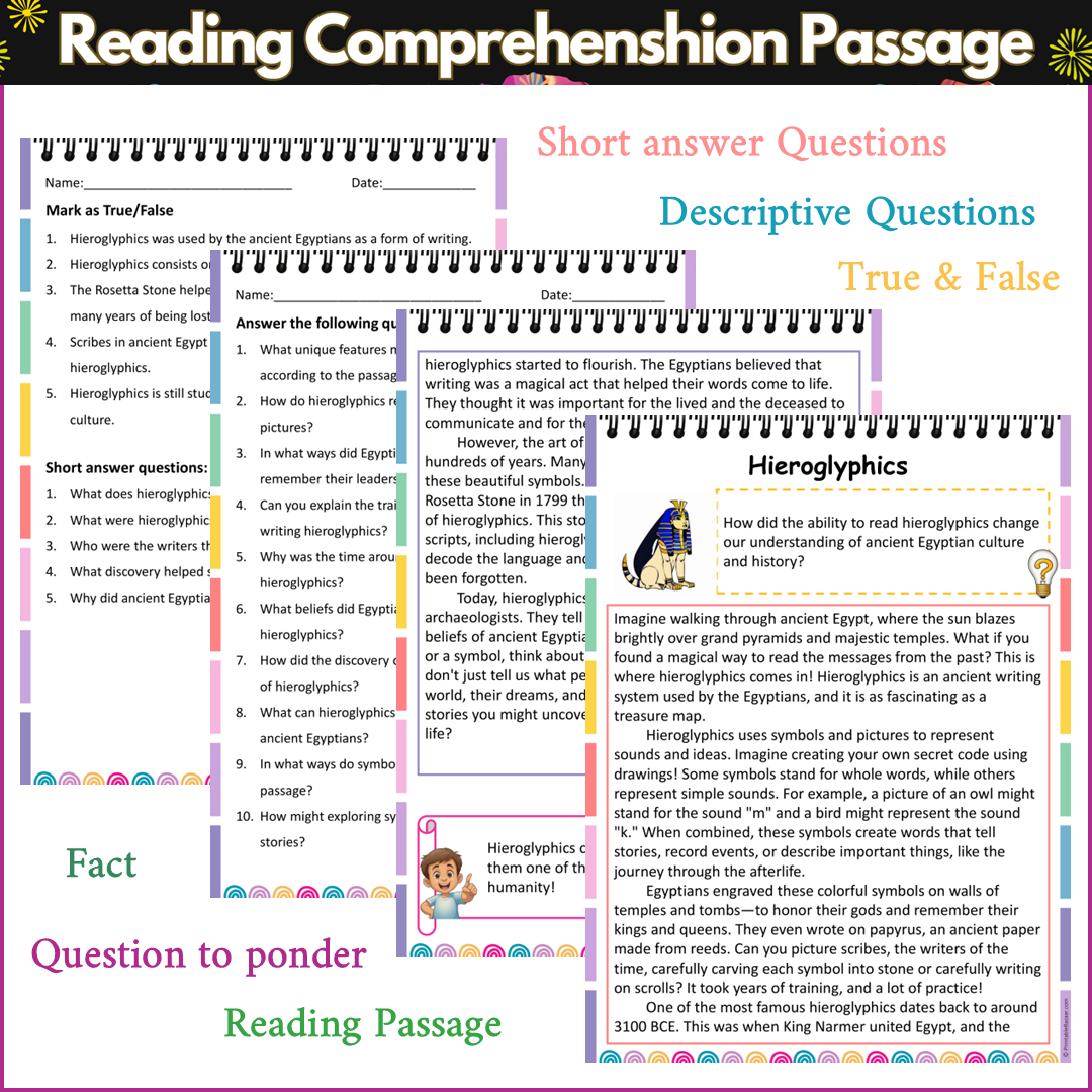 Hieroglyphics | Reading Comprehension Passage and Questions ...