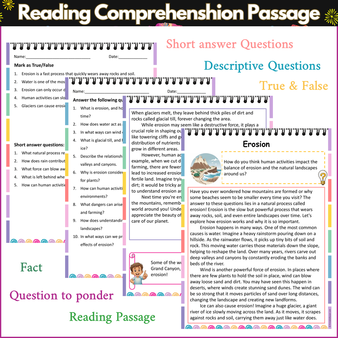 Erosion | Reading Comprehension Passage and Questions – PrintableBazaar