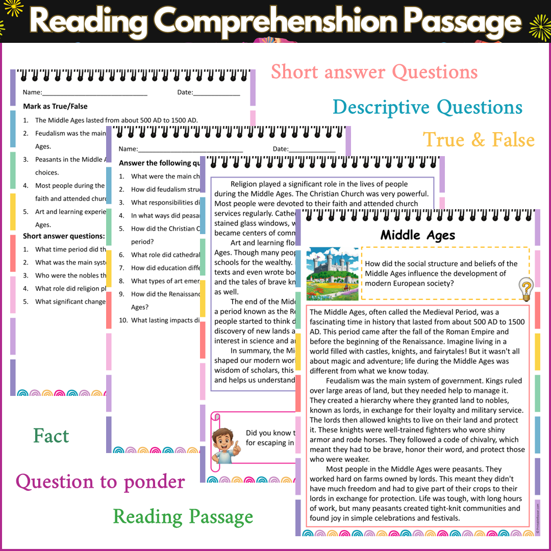 Middle Ages | Reading Comprehension Passage and Questions – PrintableBazaar