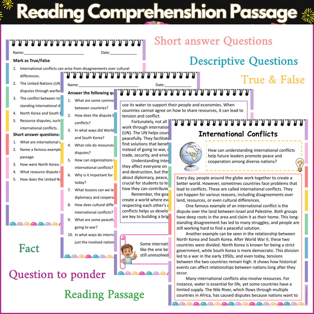 International Conflicts | Reading Comprehension Passage and Questions ...