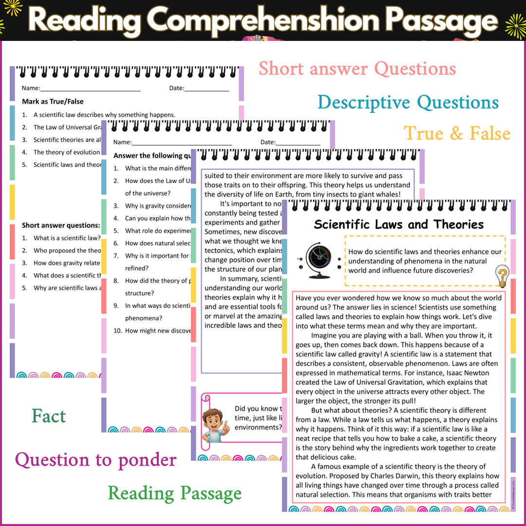 Scientific Laws and Theories | Reading Comprehension Passage and Quest ...