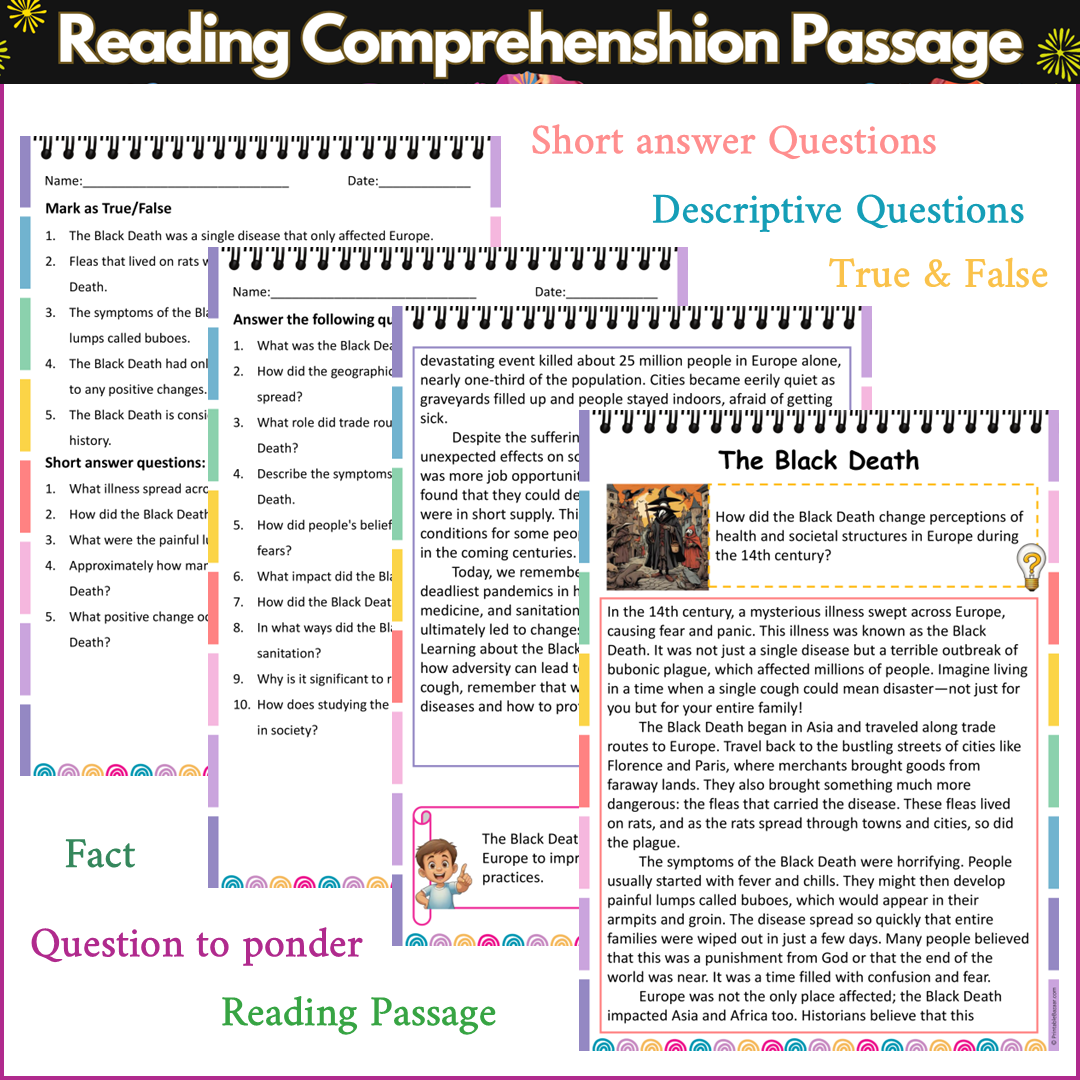 The Black Death | Reading Comprehension Passage and Questions ...