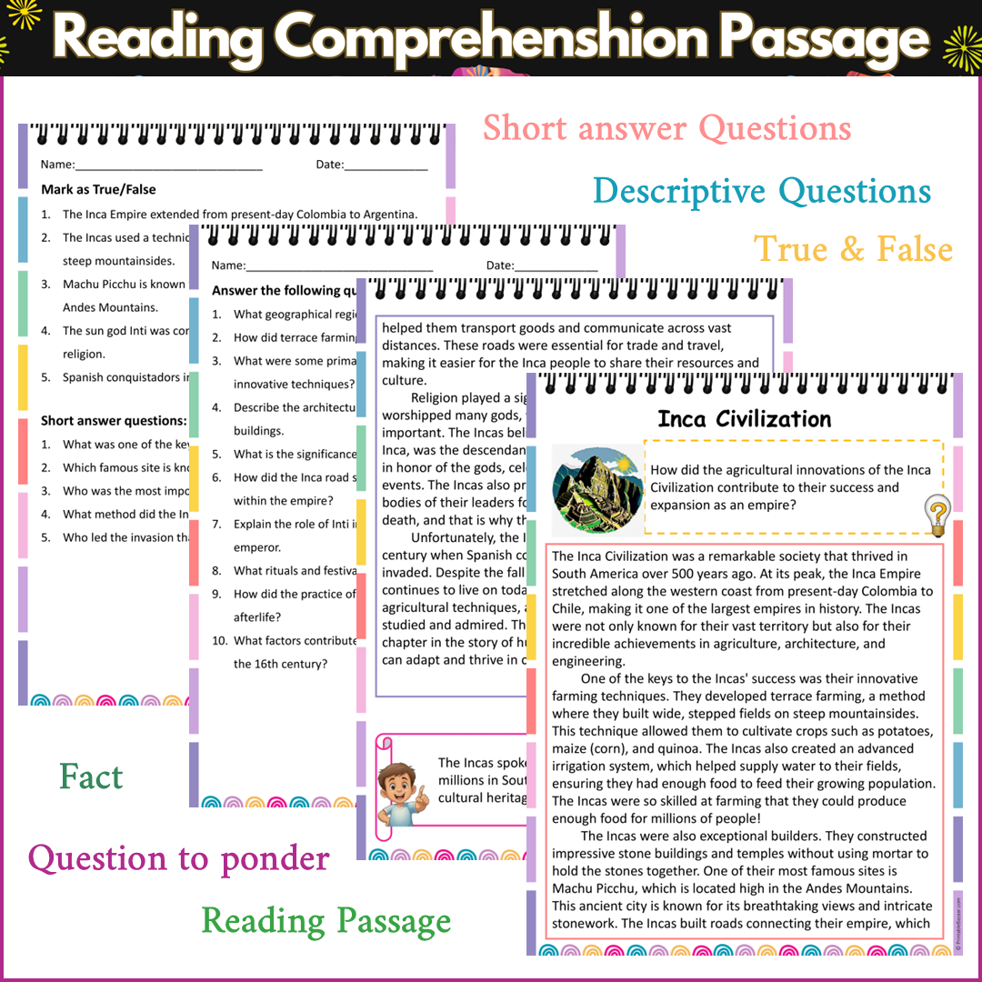 Inca Civilization | Reading Comprehension Passage and Questions ...