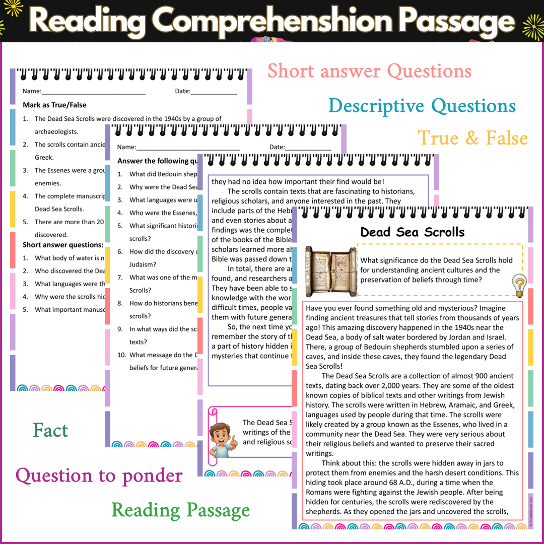 Dead Sea Scrolls | Reading Comprehension Passage and Questions ...