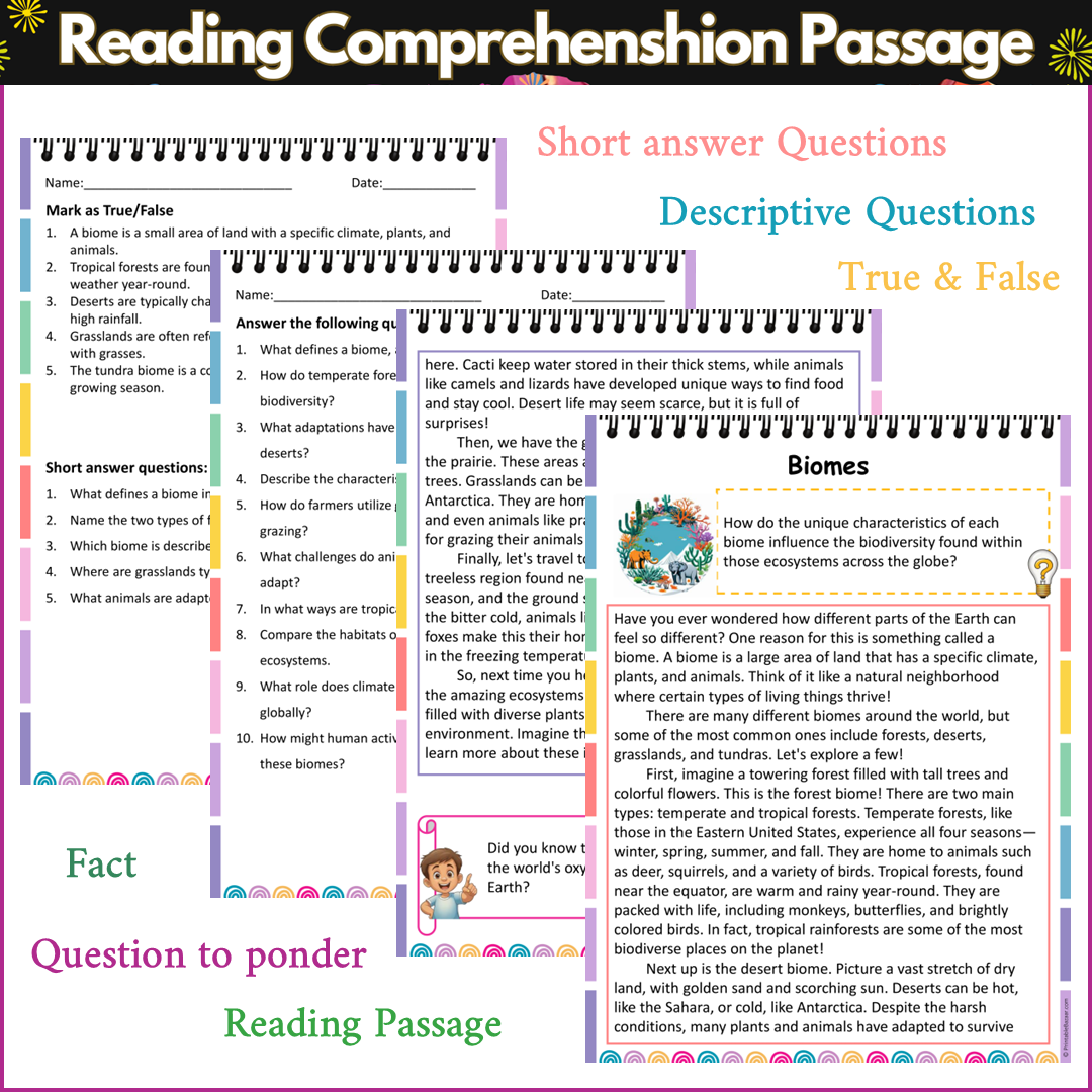 Biomes | Reading Comprehension Passage and Questions – PrintableBazaar