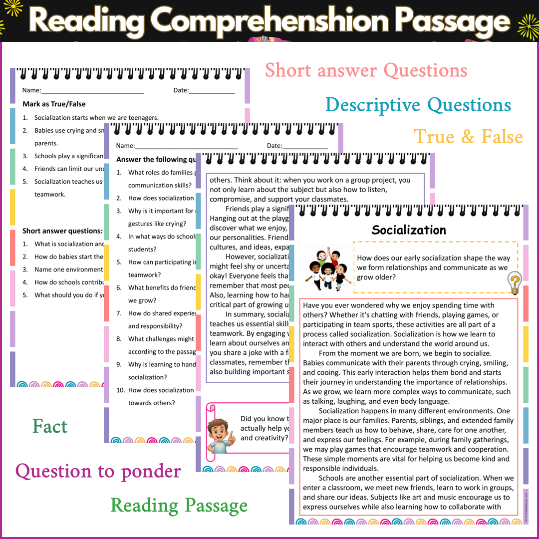 Socialization | Reading Comprehension Passage and Questions ...