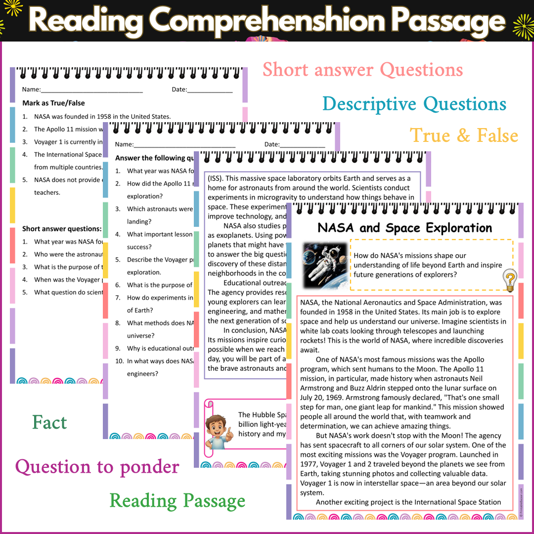 NASA and Space Exploration | Reading Comprehension Passage and Questio ...