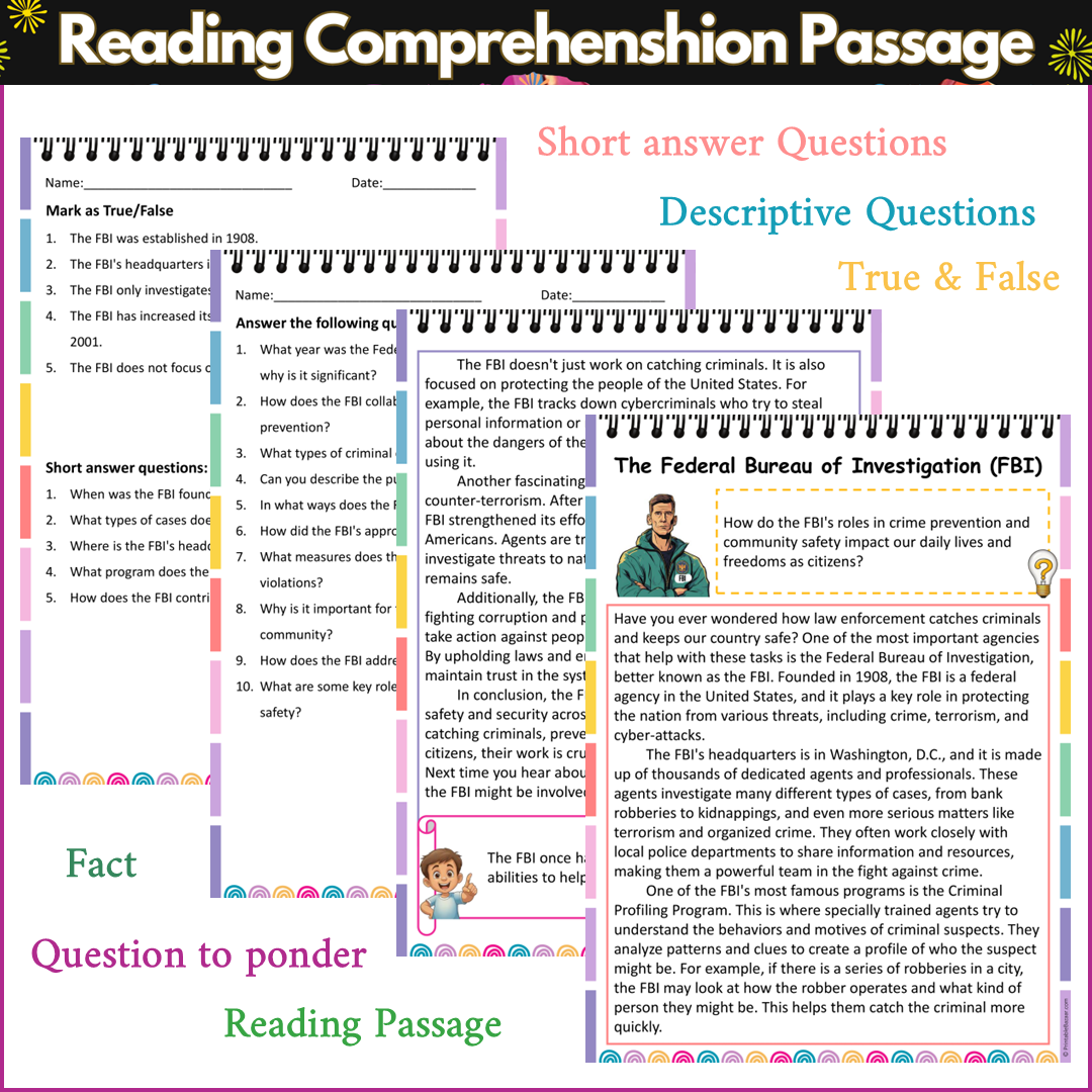 The Federal Bureau of Investigation (FBI) | Reading Comprehension Pass ...