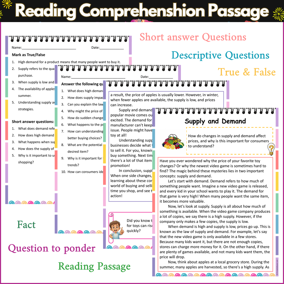 Supply and Demand | Reading Comprehension Passage and Questions ...