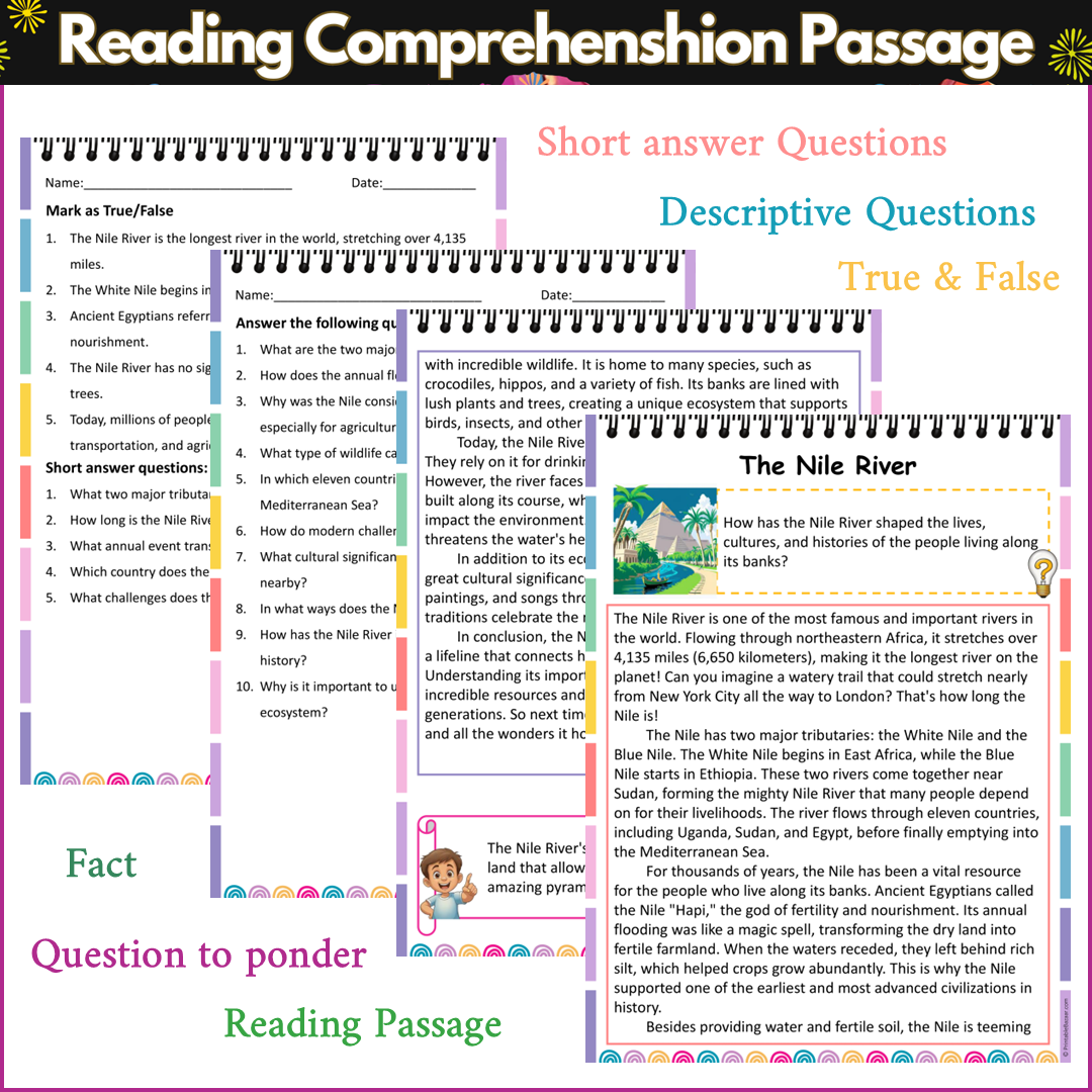 The Nile River | Reading Comprehension Passage and Questions ...