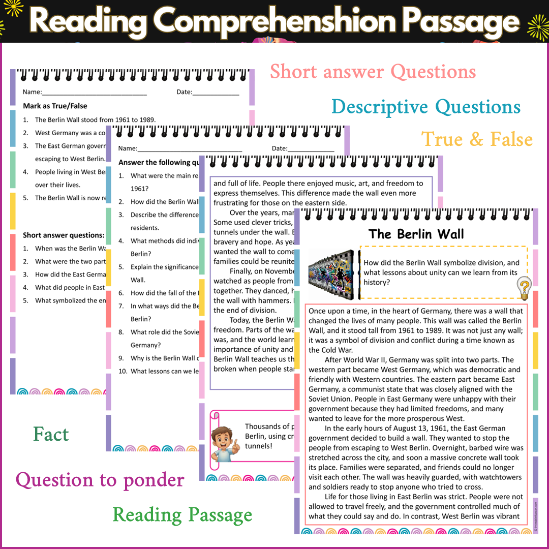 The Berlin Wall | Reading Comprehension Passage and Questions ...