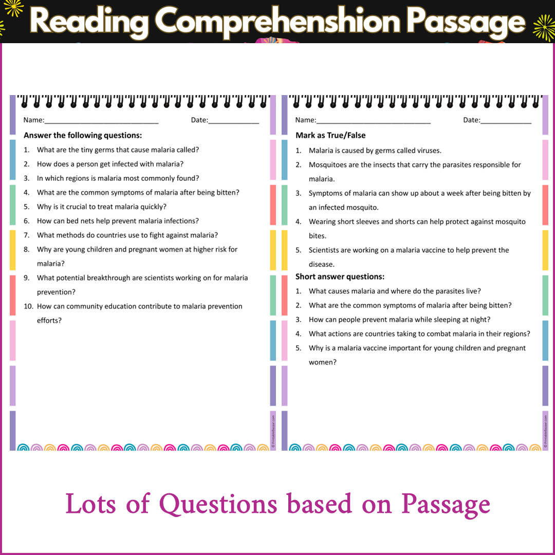 Malaria | Reading Comprehension Passage and Questions – PrintableBazaar