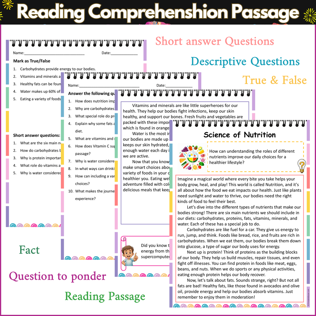Science of Nutrition | Reading Comprehension Passage and Questions ...