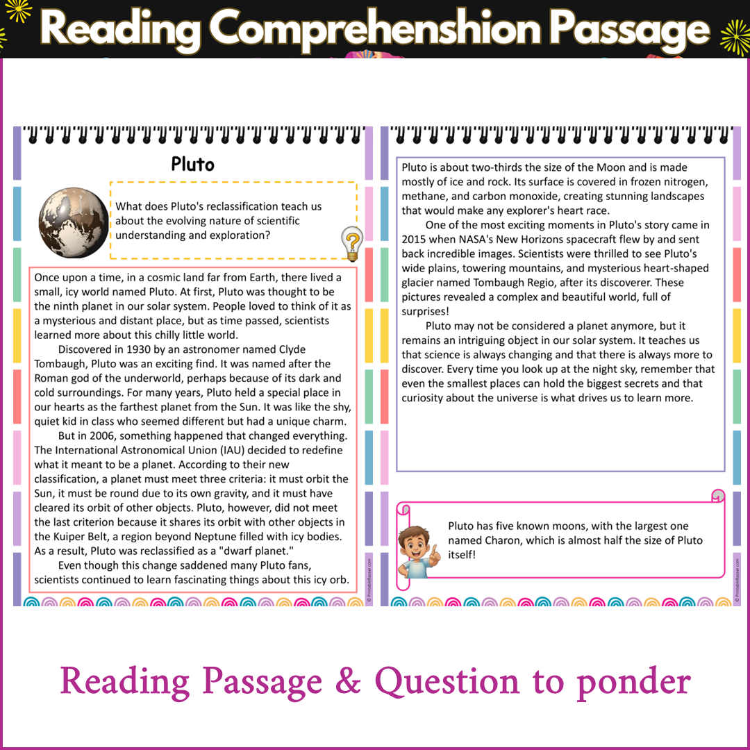 Pluto | Reading Comprehension Passage and Questions – PrintableBazaar