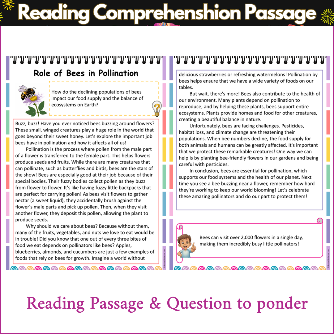 Role of Bees in Pollination | Reading Comprehension Passage and Questi ...