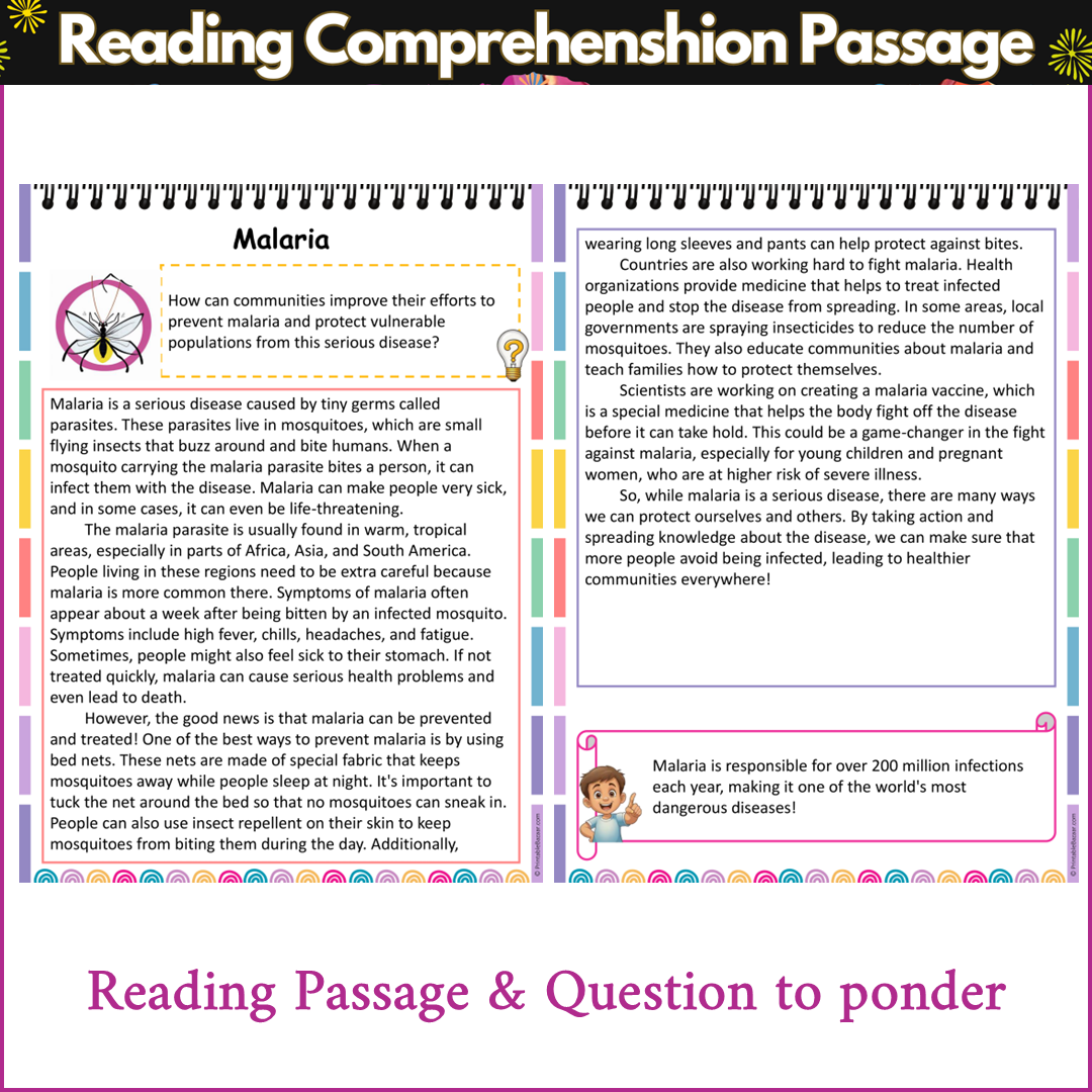Malaria | Reading Comprehension Passage and Questions – PrintableBazaar