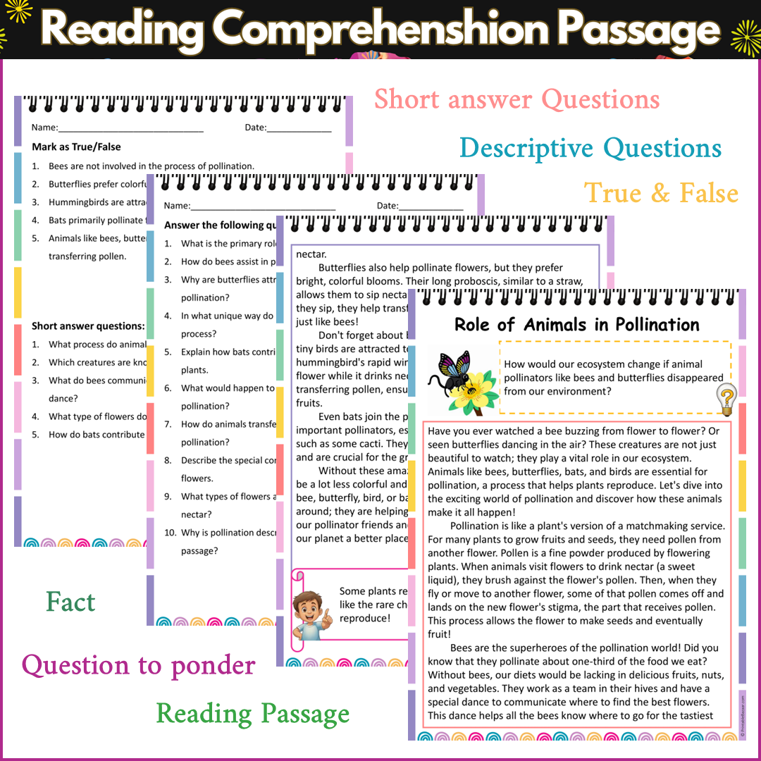 Role of Animals in Pollination | Reading Comprehension Passage and Que ...