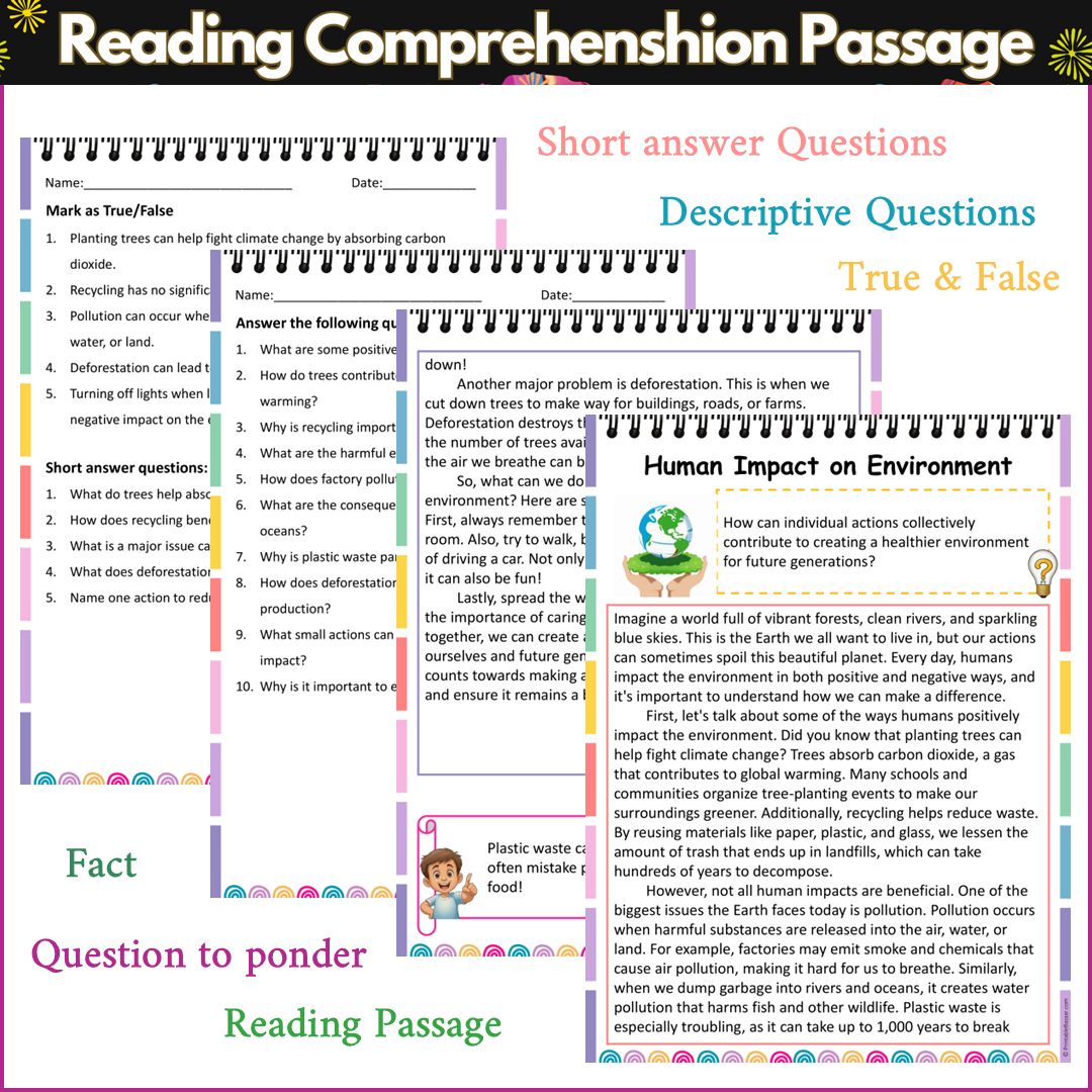 Human Impact on Environment | Reading Comprehension Passage and Questi ...