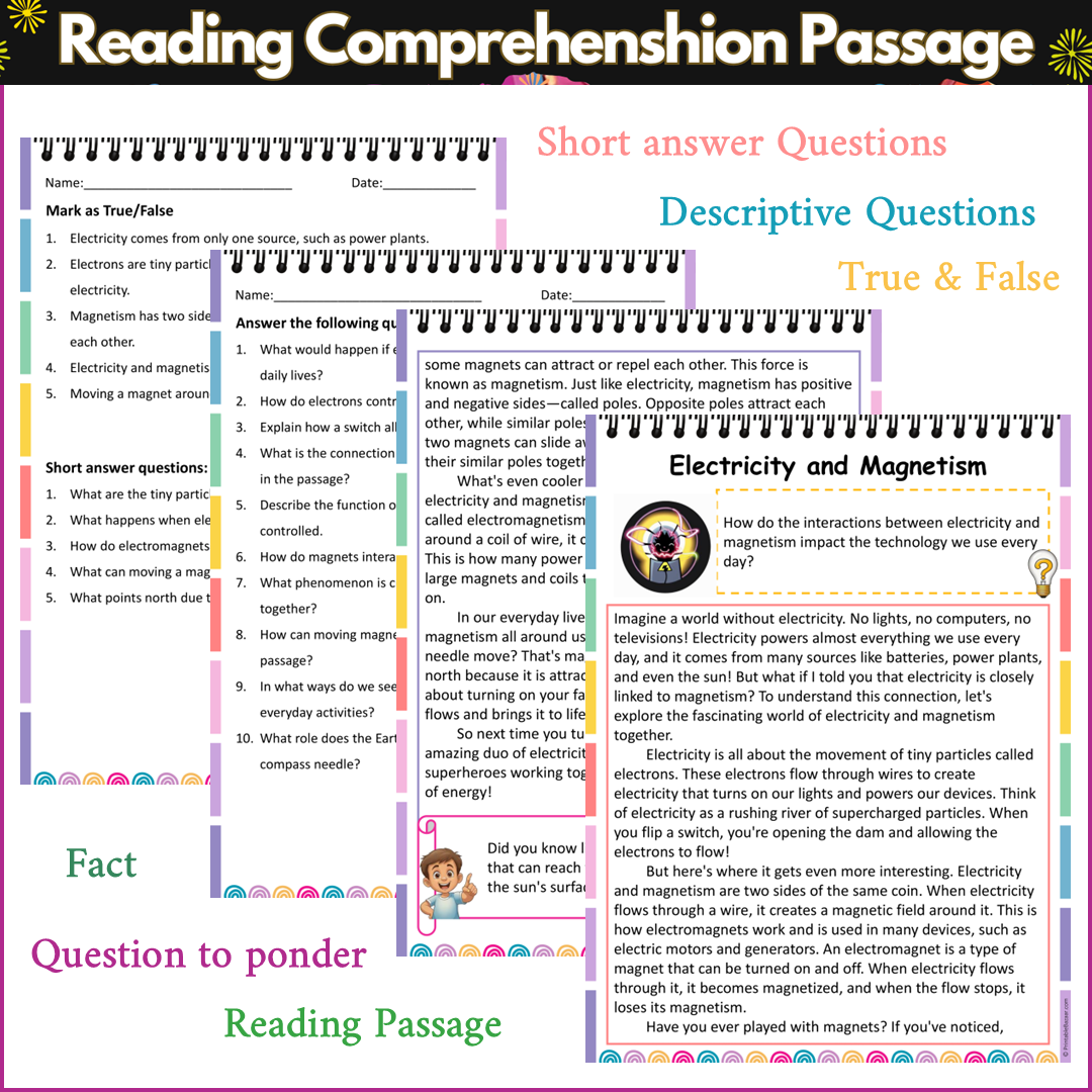 Electricity and Magnetism | Reading Comprehension Passage and Question ...