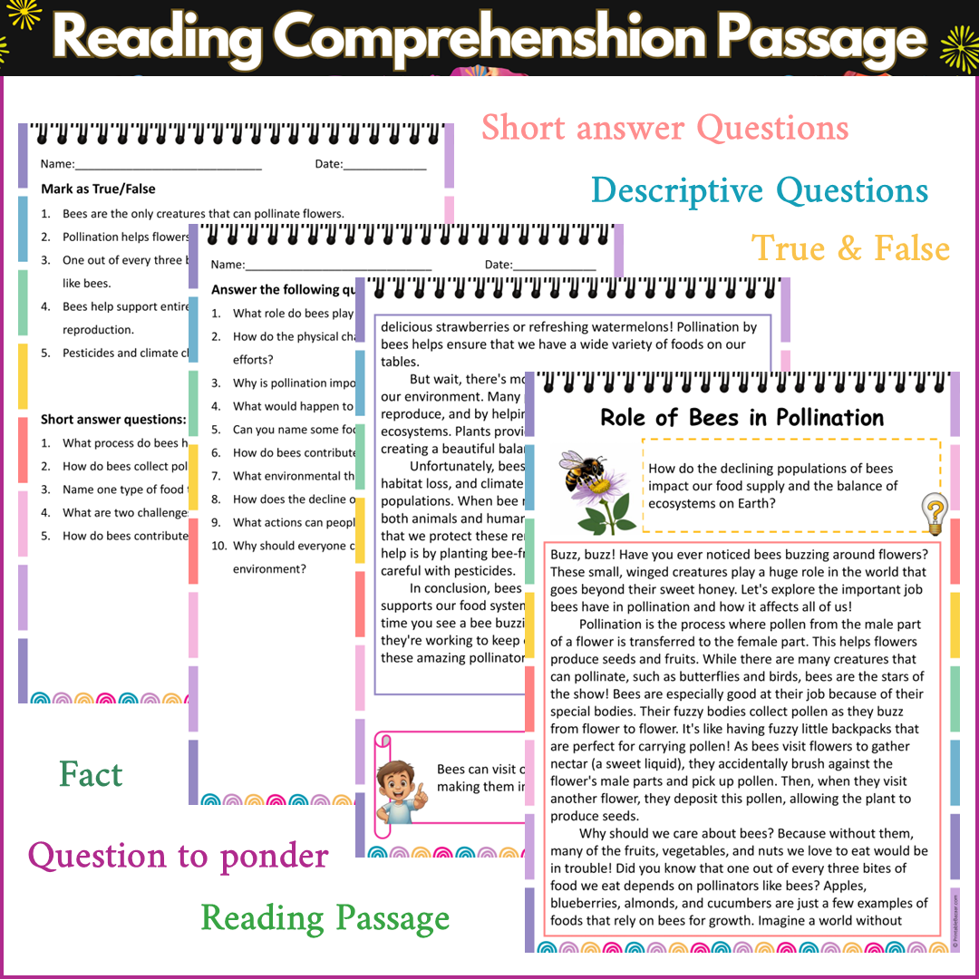 Role of Bees in Pollination | Reading Comprehension Passage and Questi ...