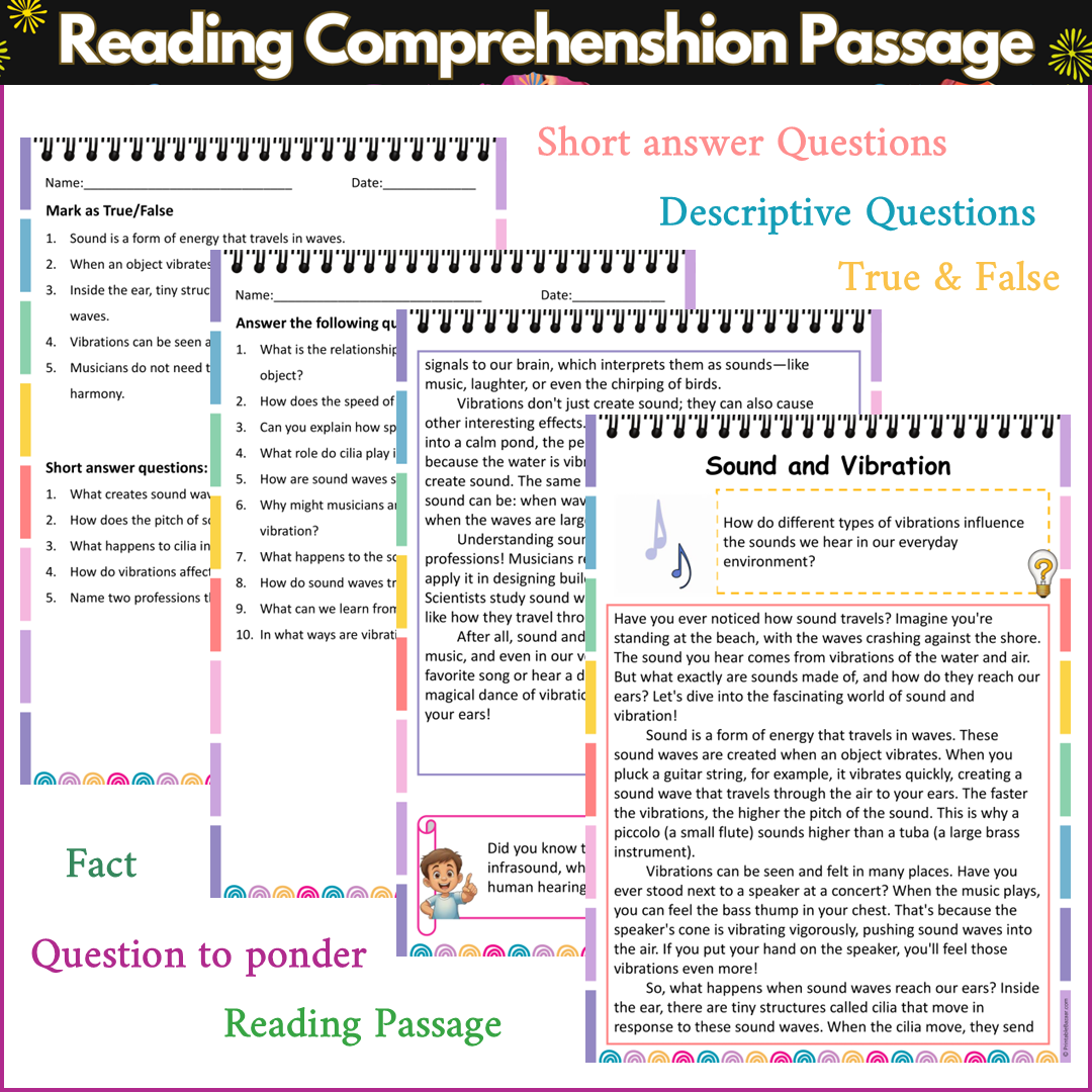 Sound and Vibration | Reading Comprehension Passage and Questions ...
