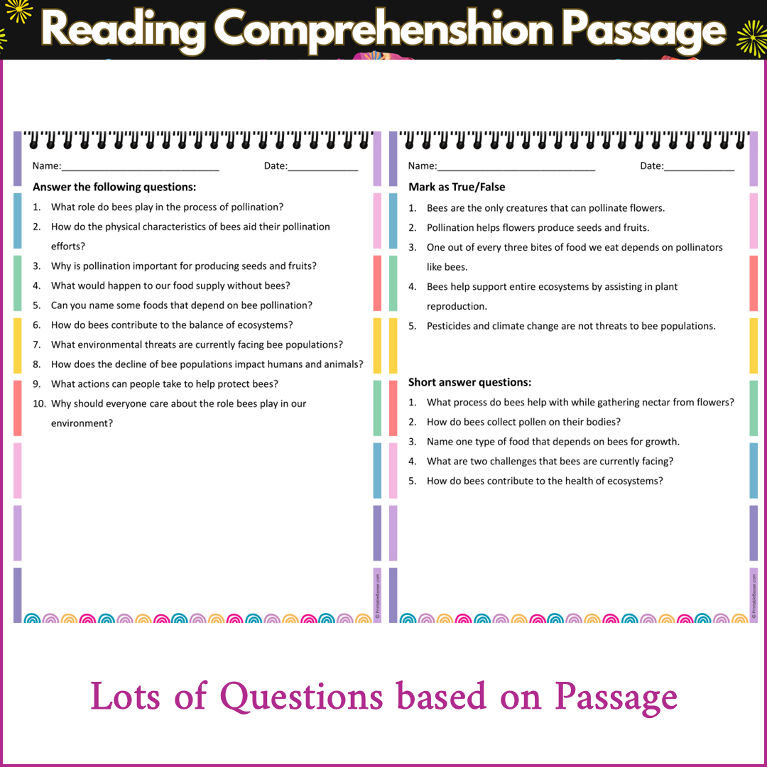 Role of Bees in Pollination | Reading Comprehension Passage and Questi ...