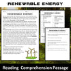 Renewable Energy Reading Comprehension Passage and Questions ...