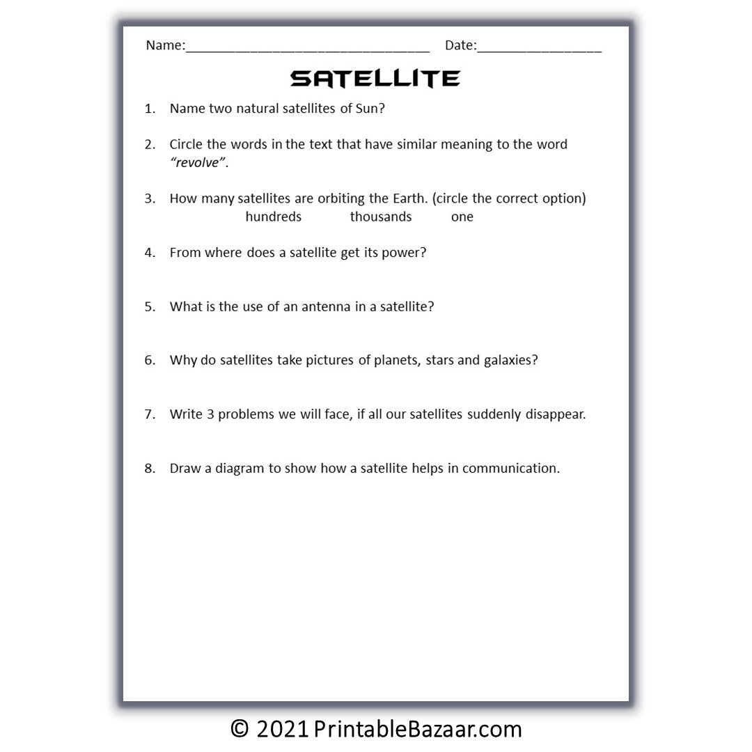 Satellite Reading Comprehension Passage and Questions – PrintableBazaar